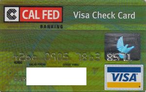 Bank Card: Cal Fed Visa Check Card (California Federal Bank, United ...