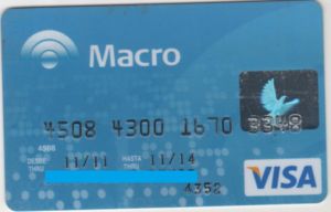 Tarjeta de Banco: Visa del Macro (Banco Bansud/Banco Macro ...