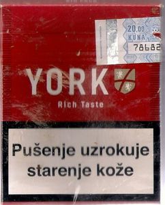 Cigarette Pack: York Red (CroatiaCol:HR-CT-0010