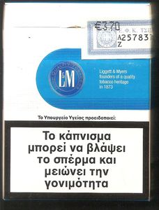 Cigarette Pack: L&M Blue Label (Greece) Col:GR-CT-0234