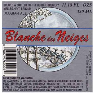 Drink Label: Blanche des Neiges (Brouwerij Huyghe, BelgiumCol:BE-BEER ...