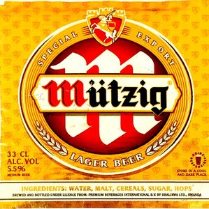 Drink Label: Mutzig (Bralirwa LTD, RwandaCol:RW-BEER-000042