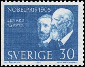 Stamp: Philipp von Lenard (physics) & Johann von Baeyer (chemistry ...