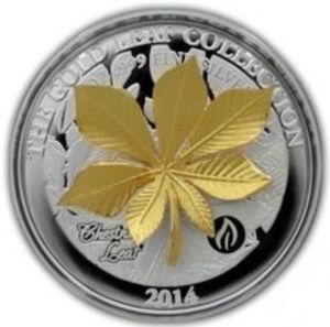 Coin: 10 Dollars (3D Chestnut) (Samoa(Gold Leaf Collection)