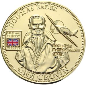 Coin: 1 Crown (Great British Heroes. Douglas Bader) (Tristan da Cunha ...