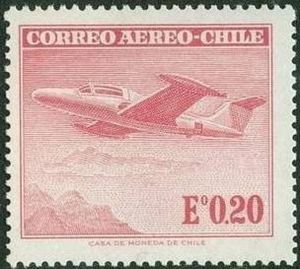 Stamp: Morane Saulnier Paris jet trainer (Chile(Planes, new currency ...