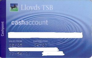 Bank Card: Lloyds TSB - cashaccount (Lloyds TSB, United Kingdom of ...