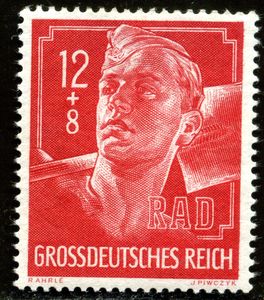 Stamp: RAD man in uniform with spade (German Realm(Exhibition of the ...