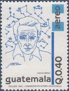 Stamp: Carlos Merida (self portrait) (Guatemala(Personalities) Mi:GT ...
