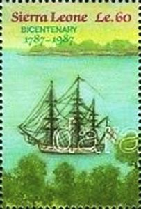 Stamp: Tall Ship in Harbor, Freetown (Sierra Leone(Sierra Leone, 200th ...