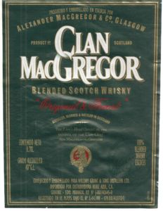 Drink Label: Clan MacGregor (Alexander MacGregor & Company, ScotlandCol ...