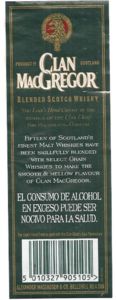 Drink Label: Clan MacGregor (Alexander MacGregor & Company, ScotlandCol ...