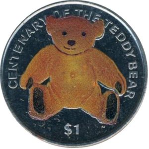 Coin: 1 Dollar (100th Anniversary of the Teddy Bear) (British Virgin ...