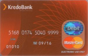 Bank Card: MasterCard Debit (Kredobank, UkraineCol:UA-MC-0421.02