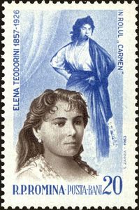 Stamp: Elena Teodorini as Carmen (Romania(Romanian Opera Singers) Mi:RO ...