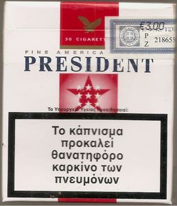 Cigarette Pack: President Red (GreeceCol:GR-CT-0416