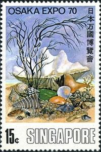 Stamp: Mussels (Telescopium sp., Thatcheria mirabilis, Amusium pleu ...