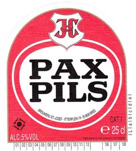 Etiqueta de bebida: Pax Pils (Brouwerij Sint Jozef, BélgicaCol:BE-BEER ...