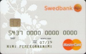 Bank Card: MasterCard Standard (Swedbank, EstoniaCol:EE-MC-0115.03