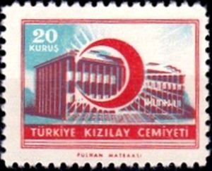 Stamp: Red Crescent Symbol on the Flower (Türkiye (Turkey)(Red Crescent ...