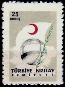 Stamp: Red Crescent Symbol on the Flag (Türkiye (Turkey)(Red Crescent ...