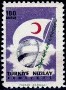 Stamp: Red Crescent Symbol on the Flower (Türkiye (Turkey)(Red Crescent ...