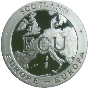 Coin: 1 Ecu (Map of Europe) (Scotland) (1992~1999 - Ecu) Unu:x13