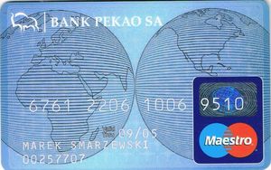 Bank Card: World Map (Bank Polska Kasa Opieki SA/Bank Pekao SA ...