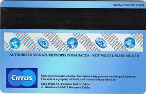 Bank Card: World Map (Bank Polska Kasa Opieki SA/Bank Pekao SA ...