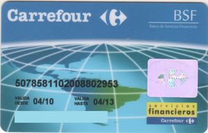 Bank Card: Tarjeta Carrefour (Banco de Servicios Financieros ...