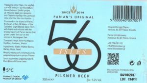 Drink Label: 56 Isles (Paros Microbrewery, GreeceCol:GR-BEER-000214