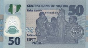 Banknote: 50 Naira (Nigeria(2009-2022 Polymer Issue) Wor:P-40g