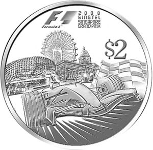 Coin: 2 Dollars (Formula 1 - Singapore Grand Prix) (Singapore(1963 ...