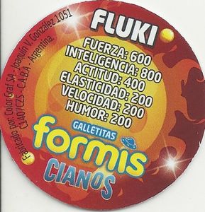Brindes Infantis: Fluki (Smiths, Argentina(Cianos) Col:FOR-2017-0008