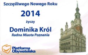 Pocket Calendar: Dominika Krol (Poland(Politics) Col:PL-2014-Pol-001