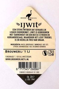 Drink Label: Ijwit (Brouwerij ’t IJ, NetherlandsCol:NL-BEER-010312