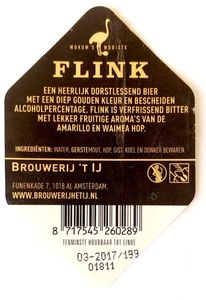 Drink Label: Flink (Brouwerij ’t IJ, NetherlandsCol:NL-BEER-010314