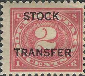 Stamp: Stock Transfer - Numeral (United States of America: Revenue ...