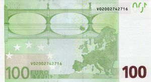 Banknote: 100 Euro (European Union (EU)(2002 (2011-2019) "Signature ...