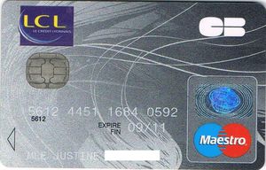 Bank Card: LCL Grey (Credit Lyonnais, FranceCol:FR-MS-0009.01