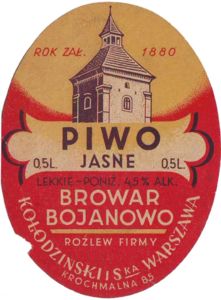 Drink Label: Jasne piwo (Browar Bojanowo, PolandCol:PL-BEER-001135