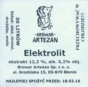 Drink Label: Elektrolit (Browar Artezan Blonie, PolandCol:PL-BEER-001455