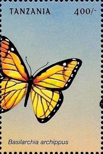 Stamp: Viceroy (Basilarchia archippus) (Tanzania(Butterflies (1999)) Mi ...