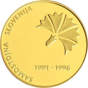Coin: 5,000 Tolarjev (5th Anniversary Of Independence) (Slovenia) (1991~2006 - Tolar (Gold)) WCC ...