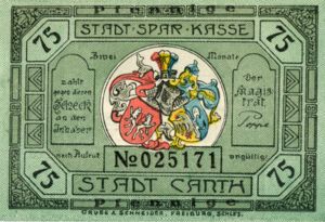 Banknote: 75 Pfennig (German Notgeld(Canth) GrM:220.3-8/8