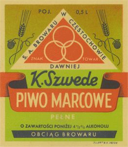 Drink Label: Marcowe piwo (Browar Czestochowa /closed/, PolandCol:PL ...