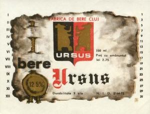 Drink Label: Ursus (Fabrica de bere Cluj (SAB Miller/URSUS), RomaniaCol ...