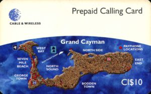 Phonecard: Map of Grand Cayman (Remote Memory Cayman Islands, Cayman Islands(Cable & Wireless ...