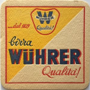 Beer Coaster: Wuhrer (Birra Wührer SPA, Italy) Col:IT-000962