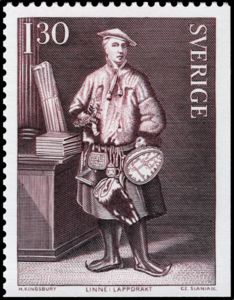 Stamp: Painting of Linné (Sweden(Travels of Linné) Mi:SE 1027,Sn:SE ...